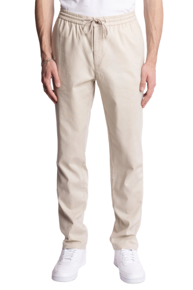 Chester Drw/string Pants - slim - Tan Linen – Paisley & Gray